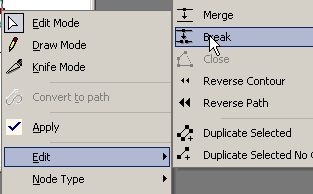 Break Shape at a node